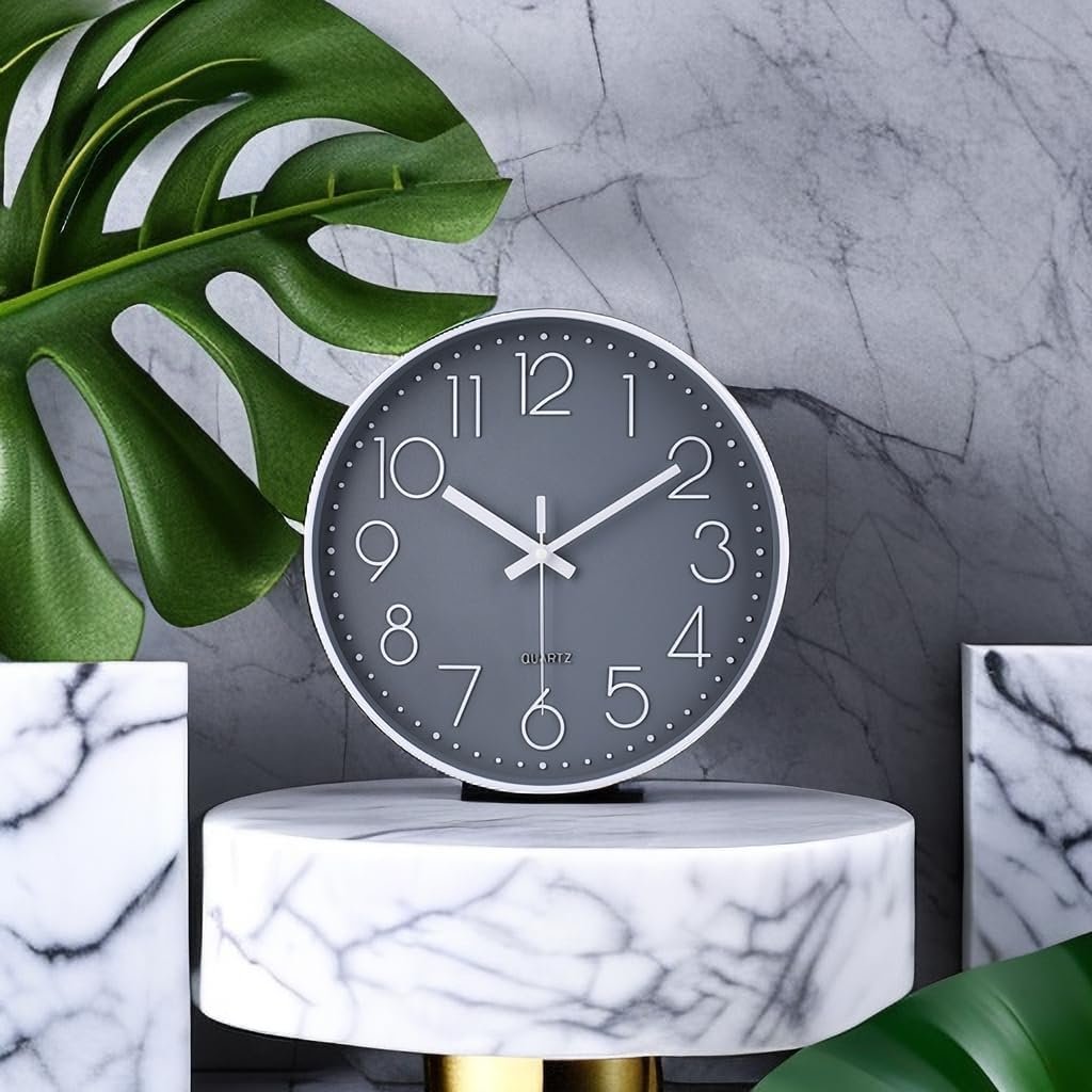 Jomparis Quality Silent & Non Ticking Quartz Sweep Round Wall Clock ...